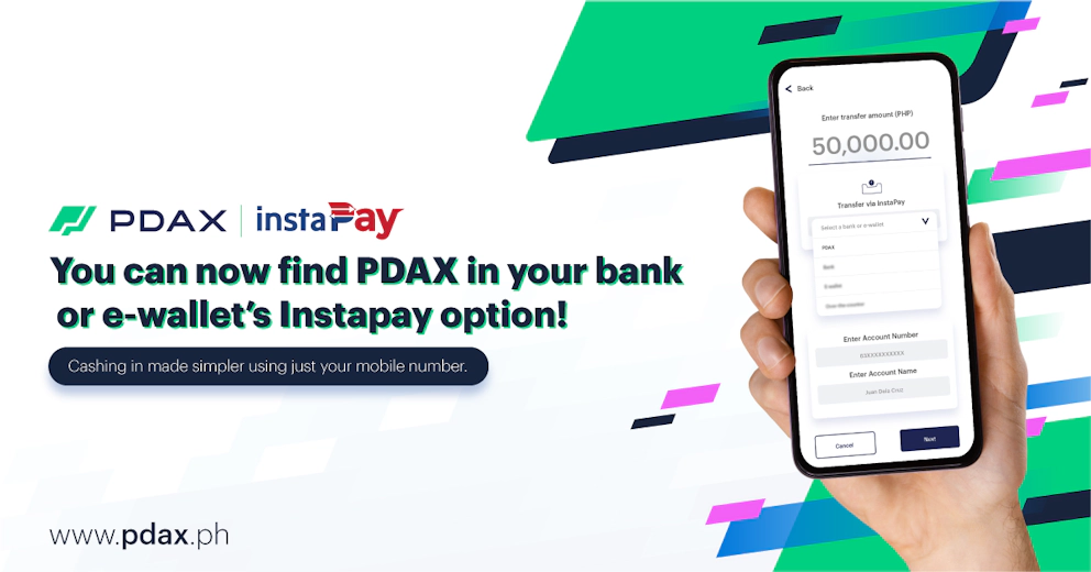 Cash in to PDAX from your bank or e-wallet using InstaPay
